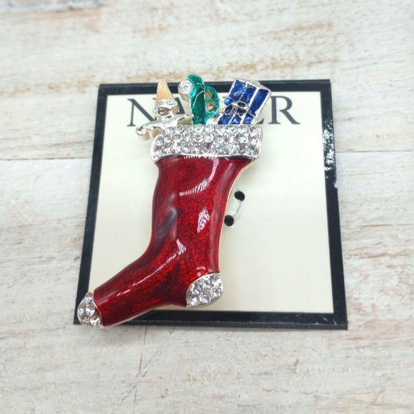 Napier | Jewelry | Napier Christmas Stocking Pin | Poshmark